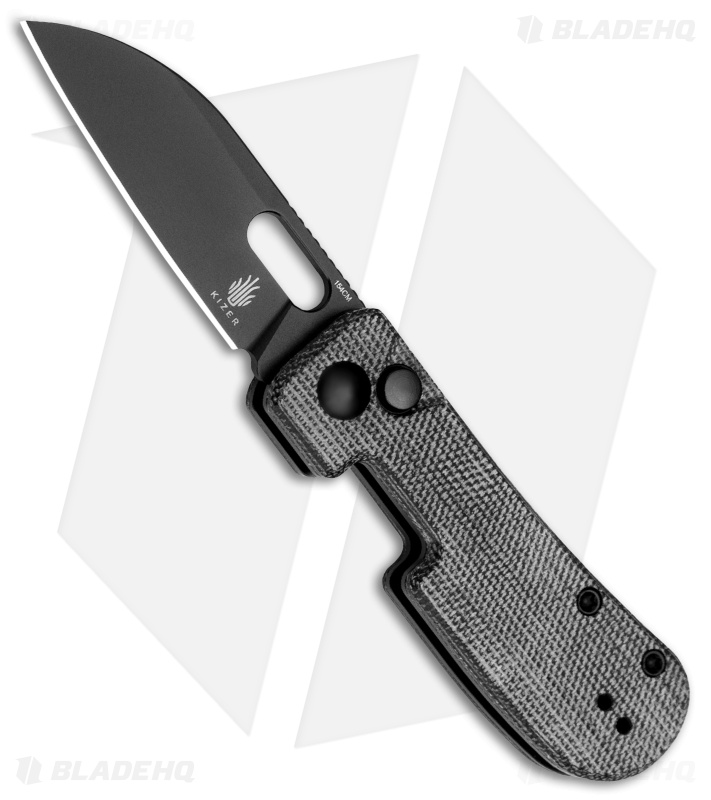 Kizer Banish Button Lock Black Micarta Sheepsfoot Black