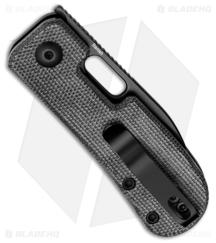 Kizer Banish Button Lock Black Micarta Sheepsfoot Black