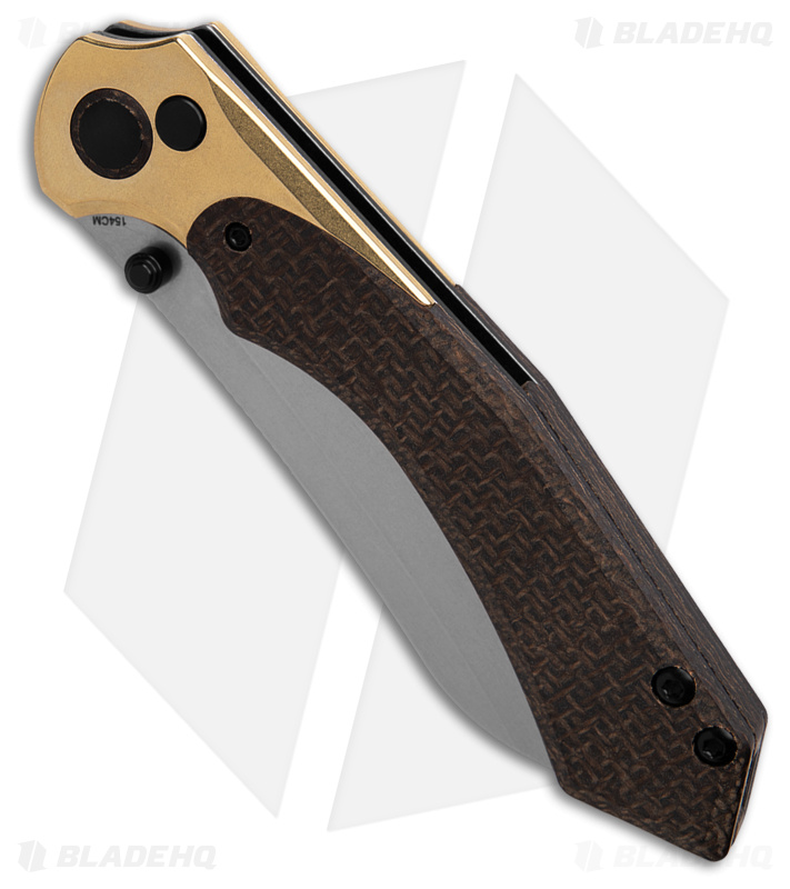 Kizer Clairvoyant Button Lock Knife Brass/Micarta - Blade HQ