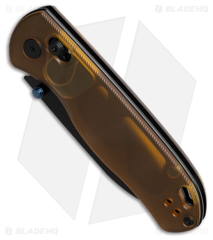 Kizer Drop Bear Clutch Lock Yellow PEI Drop Point Satin