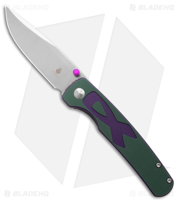 Kizer Vanguard Fighter Knife Green/Purple Ribbon (3.19" Satin) V3633C1 ...