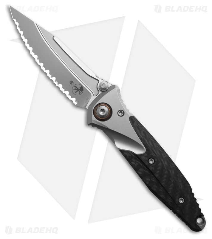 Microtech Socom Bravo Mini CF/Ti Clip Point BB Full Serr