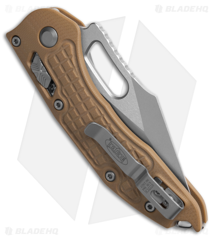 Microtech Stitch Ram-Lok Tan Frag G-10 SW Serr - Blade HQ