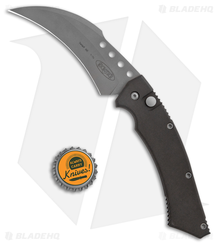 Microtech Hawk Automatic Knife Black Aluminum - Blade HQ