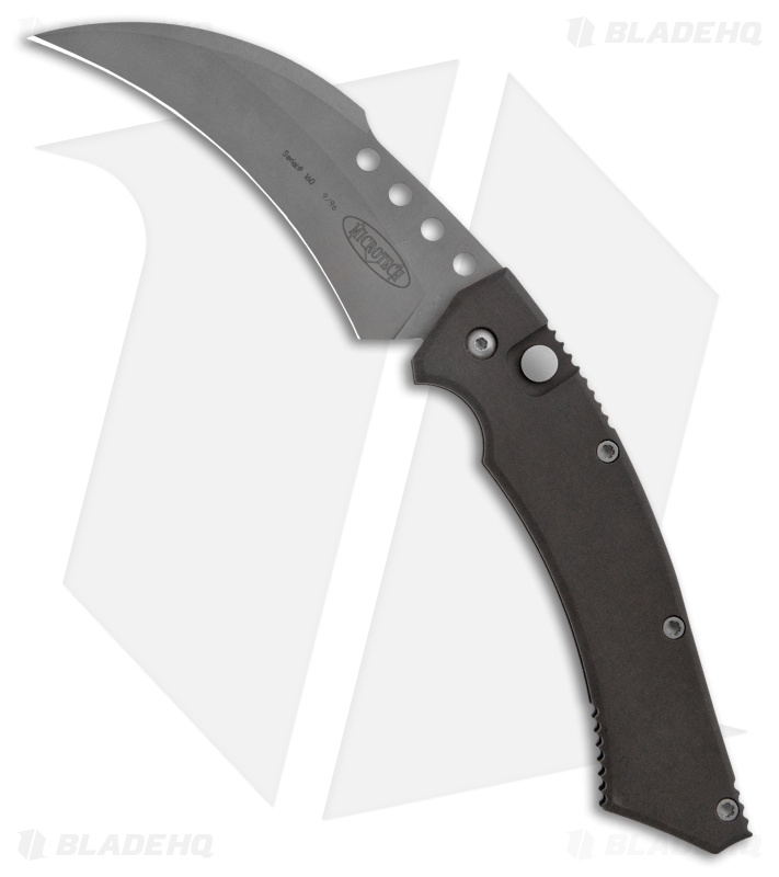 Microtech Hawk Automatic Knife Black Aluminum - Blade HQ