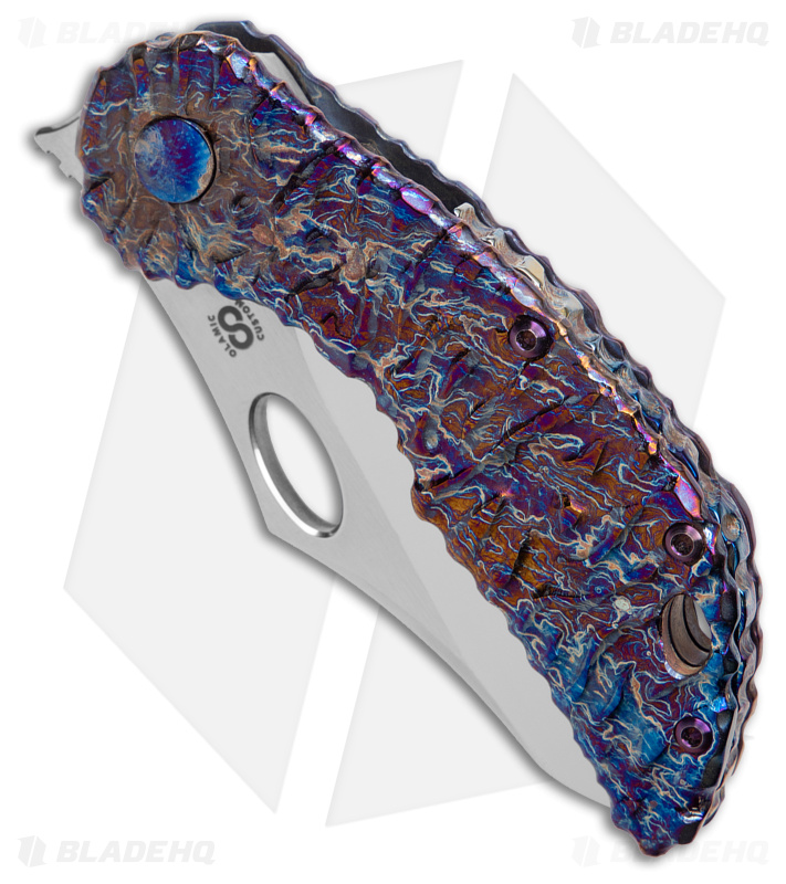 Olamic Busker Titanium Frame with Timascus Inlay - Blade HQ