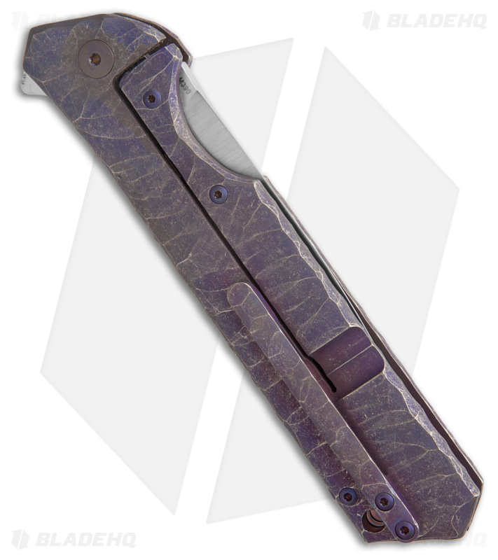 Olamic Rainmaker Harpoon Knife Purple Titanium - Blade HQ