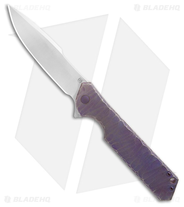 Olamic Rainmaker Harpoon Knife Purple Titanium - Blade HQ