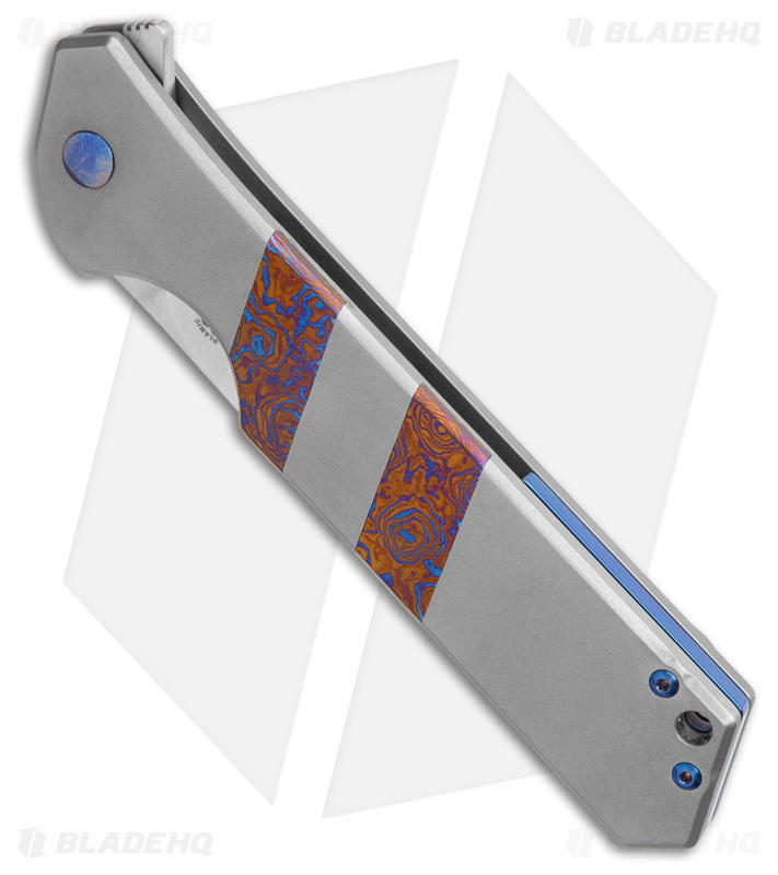 Olamic Rainmaker Spear Point Knife Ti + Timascus - Blade HQ