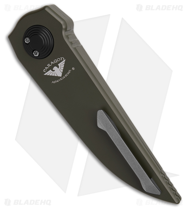Paragon Phoenix Knife Green Alum (3.8" Satin) - Blade HQ