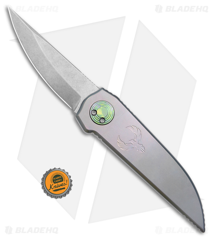 Paragon Phoenix Gravity Knife Green Ti (3.9" SW) - Blade HQ