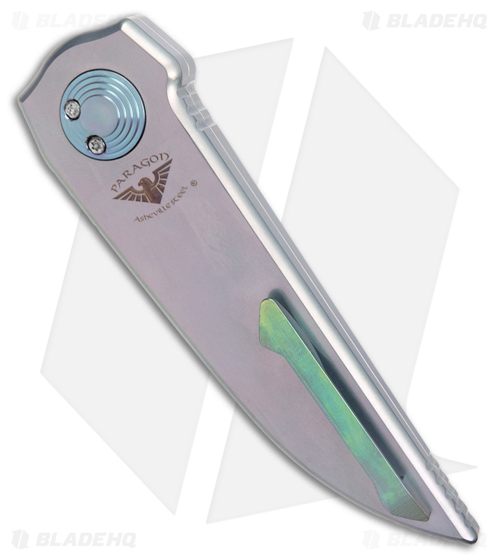 Paragon Phoenix Gravity Knife Green Ti (3.9" SW) - Blade HQ