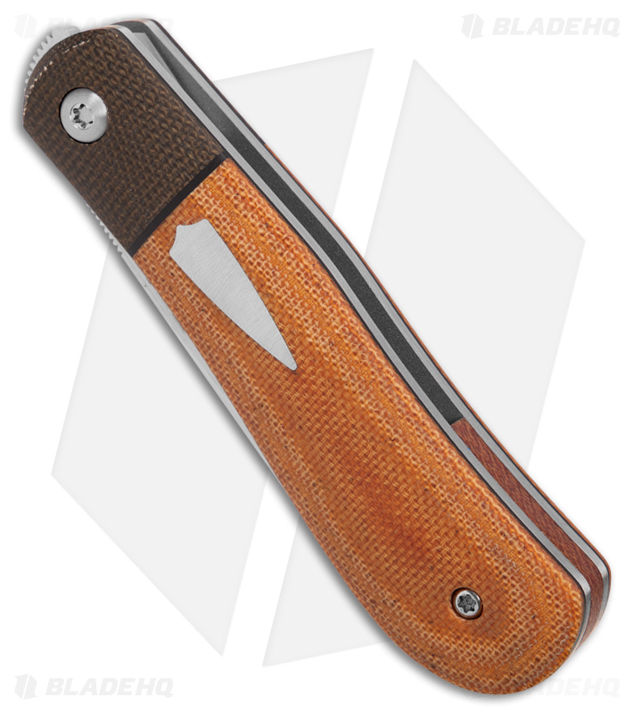 Pena Knives Custom Dogleg Natural Micarta (Satin) - Blade HQ