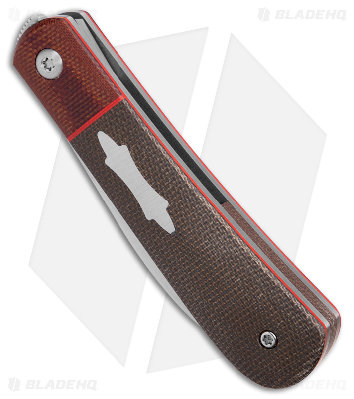Pena Custom Swayback Knife Brown, Red Mic (3") - Blade HQ