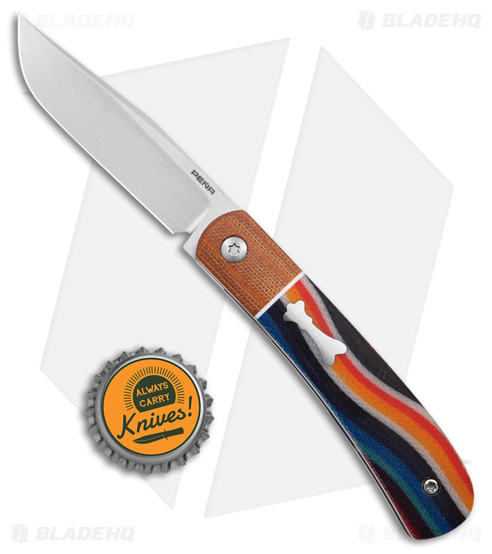 Pena Custom Trapper Knife Ripple Mic (3" Satin) - Blade HQ