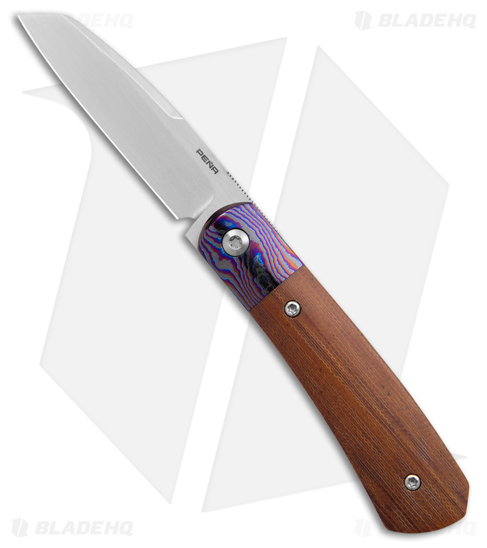 Pena Knives Custom Apache Liner Micarta w/ Mokuti - Blade HQ