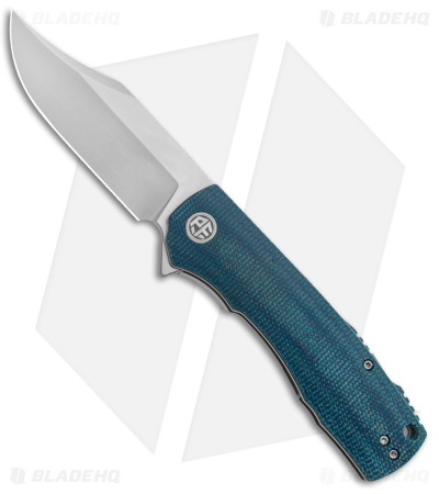 Petrified Fish Victor Liner Blue Micarta | Stonewash - Blade HQ