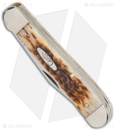 Case Copperhead Pocket Knife 3.875" Peach Seed Jig Amber Bone 30091 ...