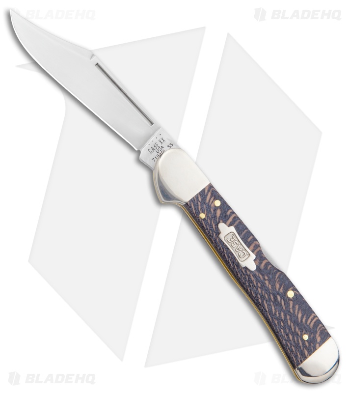Case Knives Copperlock 4.25" Lockback Knife Black Sycamore Wood - Blade HQ
