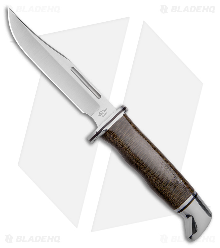 Buck 117 Brahma Pro Fixed Green Micarta (Satin) - Blade HQ