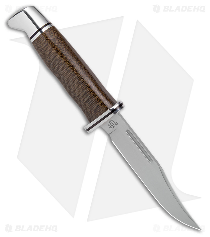 Buck 117 Brahma Pro Fixed Green Micarta (Satin) - Blade HQ