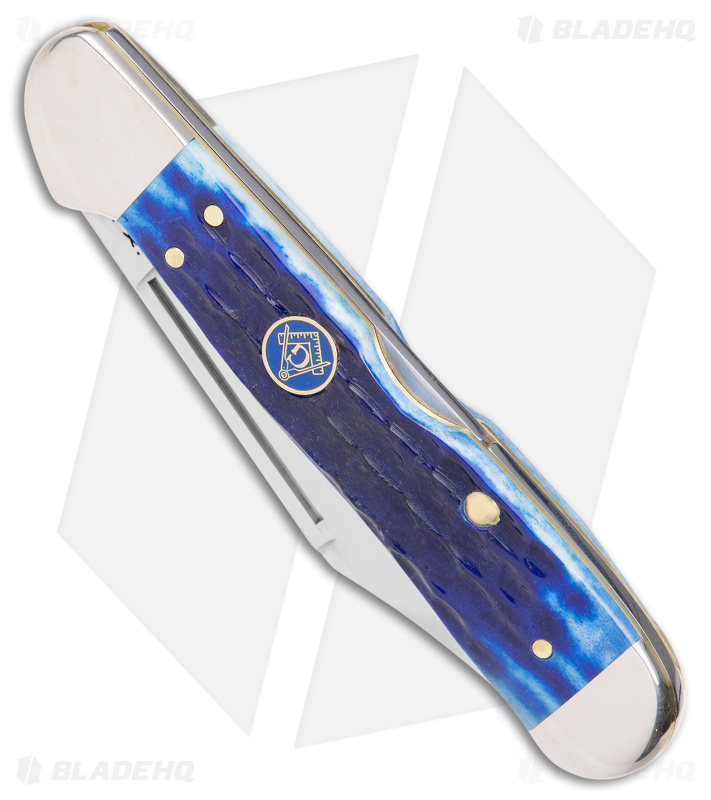 Case Masonic Mini Copperlock Traditional Knife 3.625" Blue Bone(61749L ...