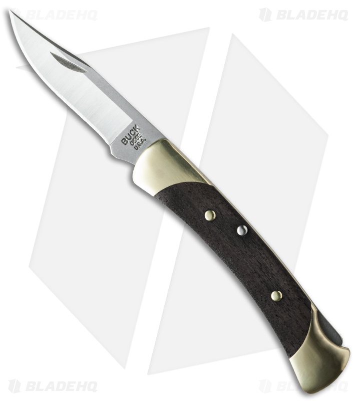 Buck The 55 Lockback Knife Brass/Ebony (2.375" Satin) 0055BRS - Blade HQ