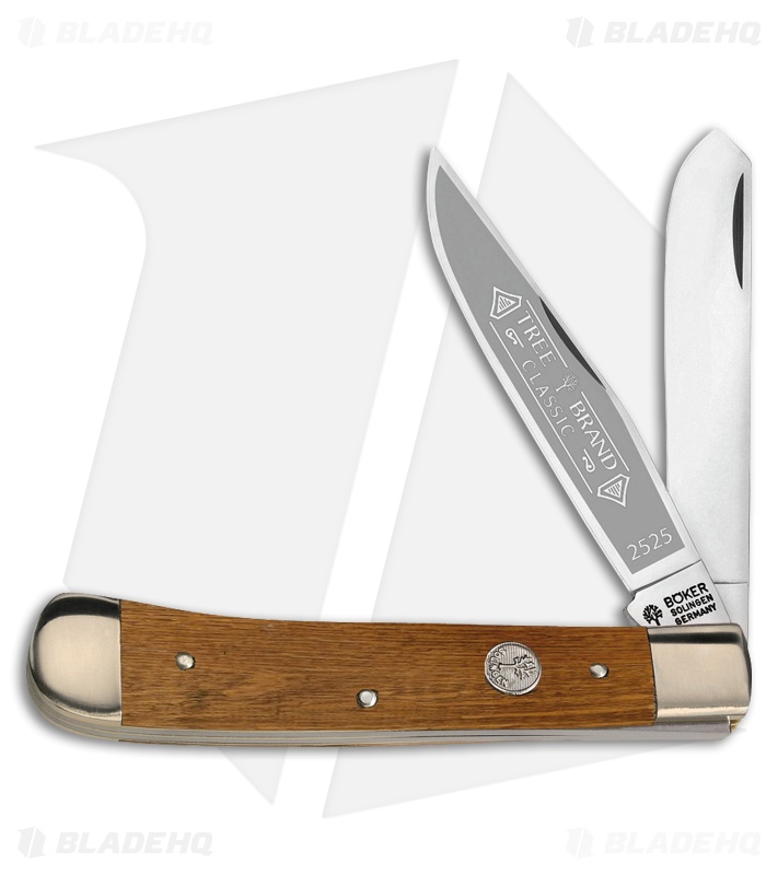 Boker Trapper Pocket Knife 4.25" Whiskey Barrel Wood (110493TWB) - Blade HQ