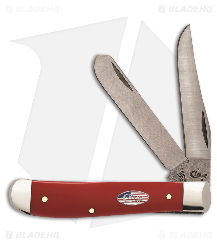 Case Cutlery American Workman Mini Trapper Traditional Knife 3.5" Red ...