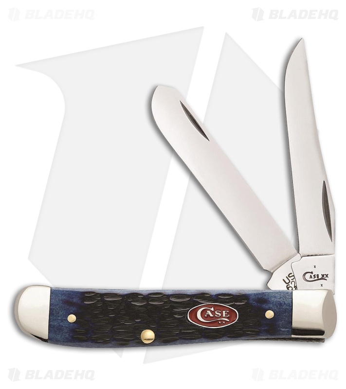 Case Cutlery Mini Trapper Traditional Knife 3.5" Navy Blue Bone (6207 ...