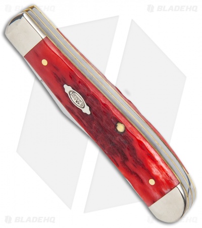 Case Mini Trapper Knife 3.5" Dark Red Bone (6207 CV) 31952 - Blade HQ