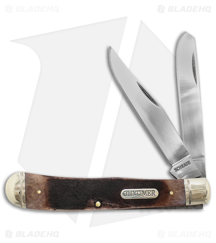 Schrade Old Timer Trapper Knife 4.13" Sawcut Bone - Blade HQ