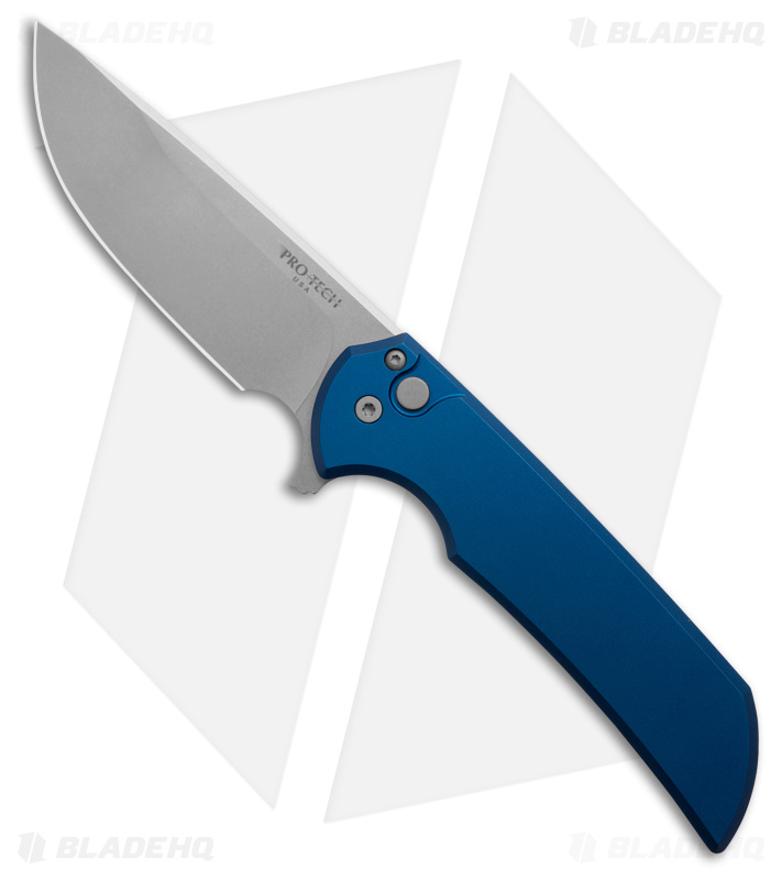 Pro-Tech Mordax Button Lock Knife Blue (SW S45VN) - Blade HQ