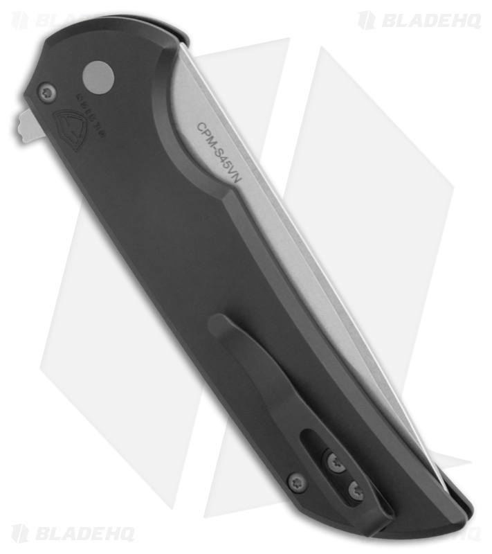 Pro-Tech Mordax Knife | Black Aluminum + Stonewash S45VN
