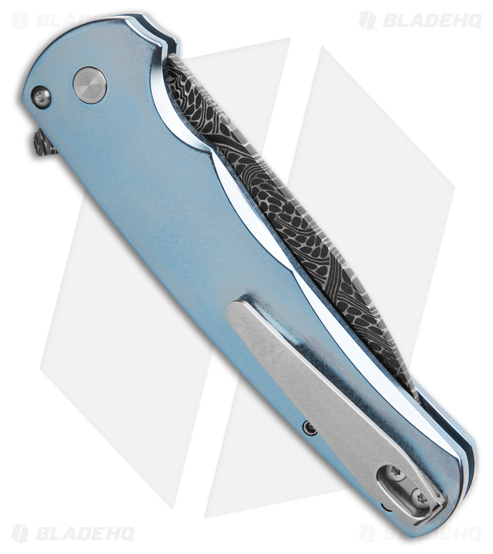 Pro-Tech Malibu Custom Knife Blue Ti/Pearl (Dam) - Blade HQ