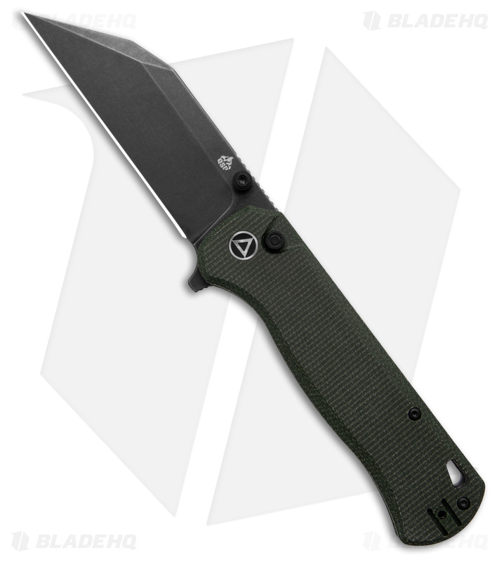 QSP Swordfish Button Lock Knife Green Micarta - Blade HQ