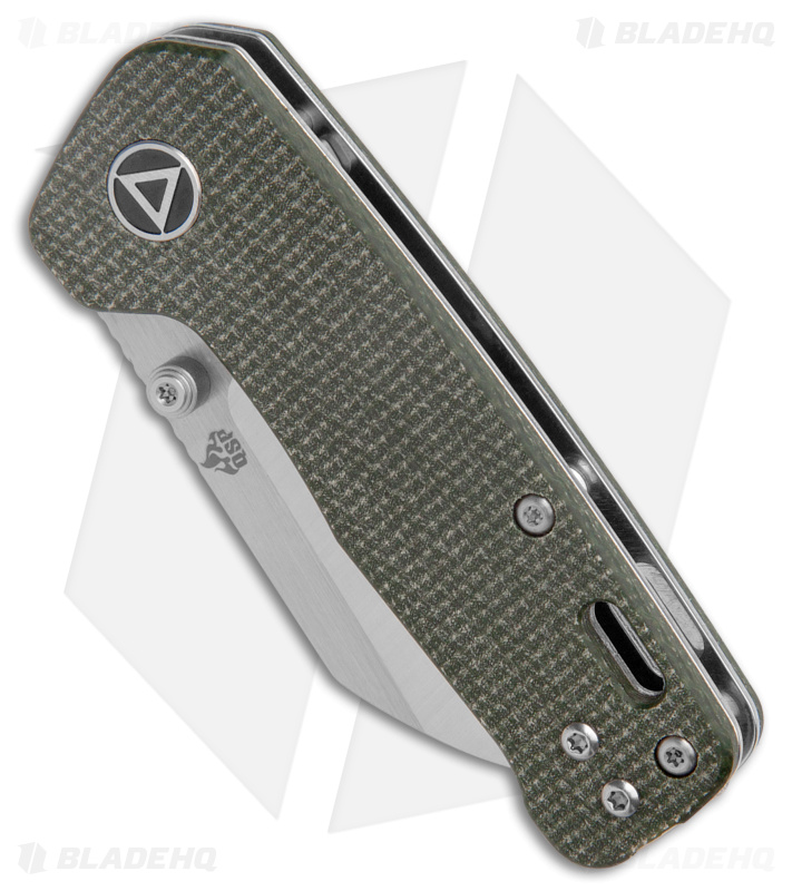 QSP Penguin Mini Liner Lock Green Micarta (Satin) - Blade HQ