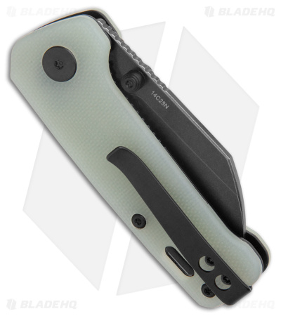 QSP Penguin Mini Liner Lock Knife Jade G-10 (BW) - Blade HQ
