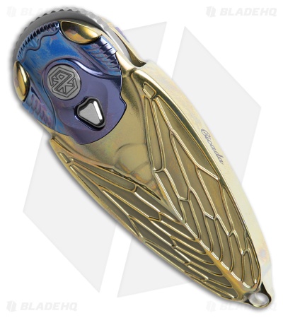 Rike Knife Cicada Gold Titanium + Spear Point M390