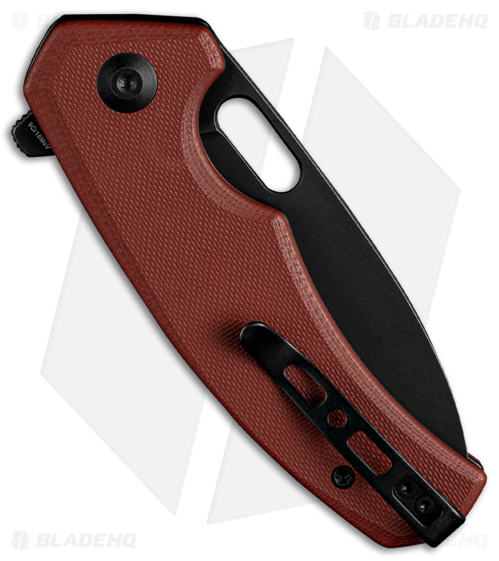 SENCUT Acumen Liner Lock Knife | Burgundy G-10/Black Stonewash