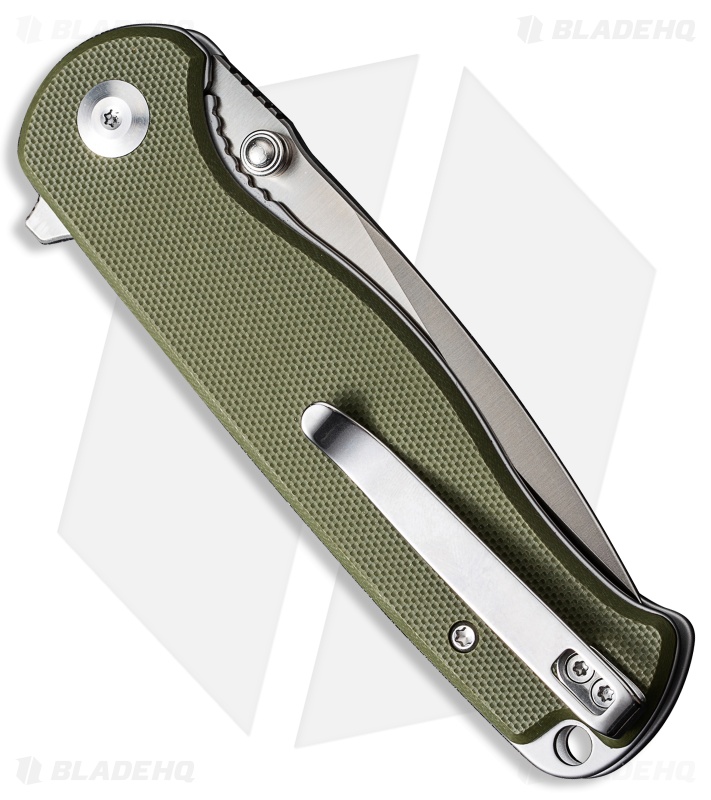 SENCUT Errant Knife Green G-10 Drop Point Satin 9Cr18MoV