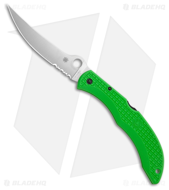 Spyderco Catcherman Sprint Run Knife Green LC200N - Blade HQ