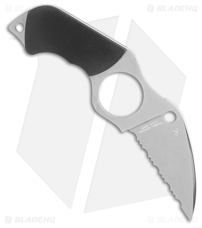 Spyderco Swick 5 Fixed Black G-10 (Satin Serr) - Blade HQ