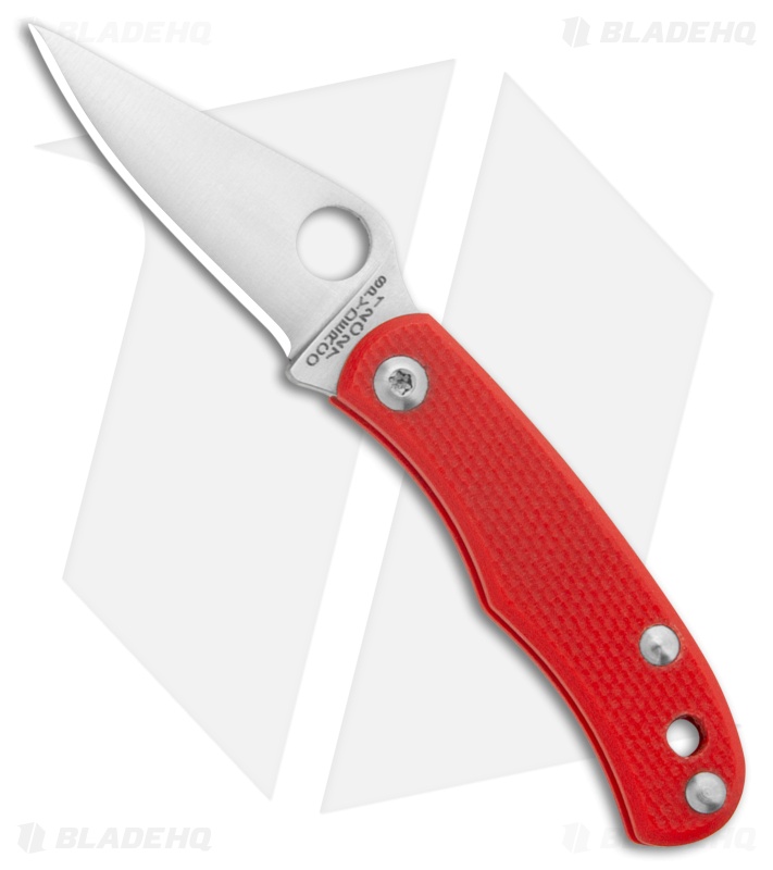 Spyderco Bug Slip Joint Knife Red G-10 Satin 12c27