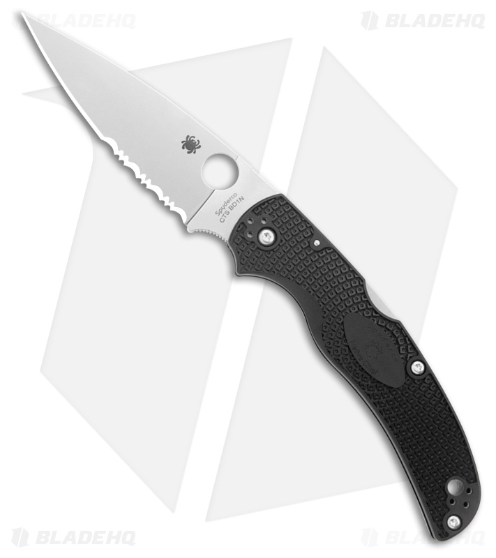 Spyderco Native Chief Knife | Black Half Serrated Satin