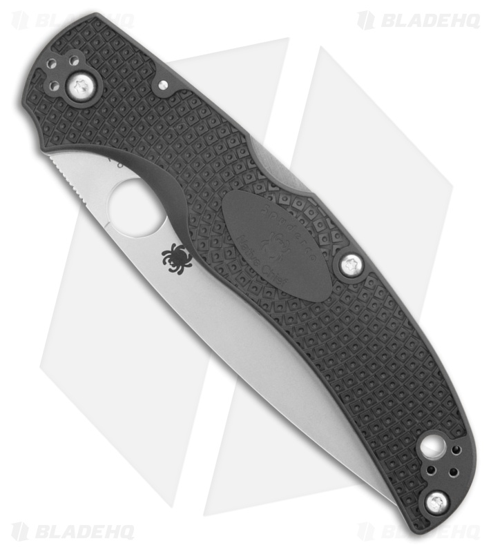 Spyderco Native Chief Knife | Black Half Serrated Satin