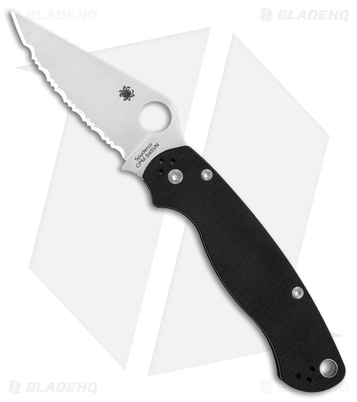 Spyderco Paramilitary 2 - Fully Serrated Blade | Black G-10 | Blade HQ