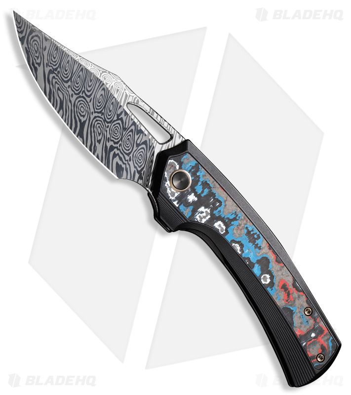 WE Knife Co. Nefaris Knife Nebula Fat CF/Damascus - Blade HQ
