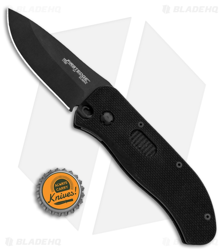FirstEdge 1750 Tactical Hunter Automatic Knife Black G-10 (3.25" Black ...
