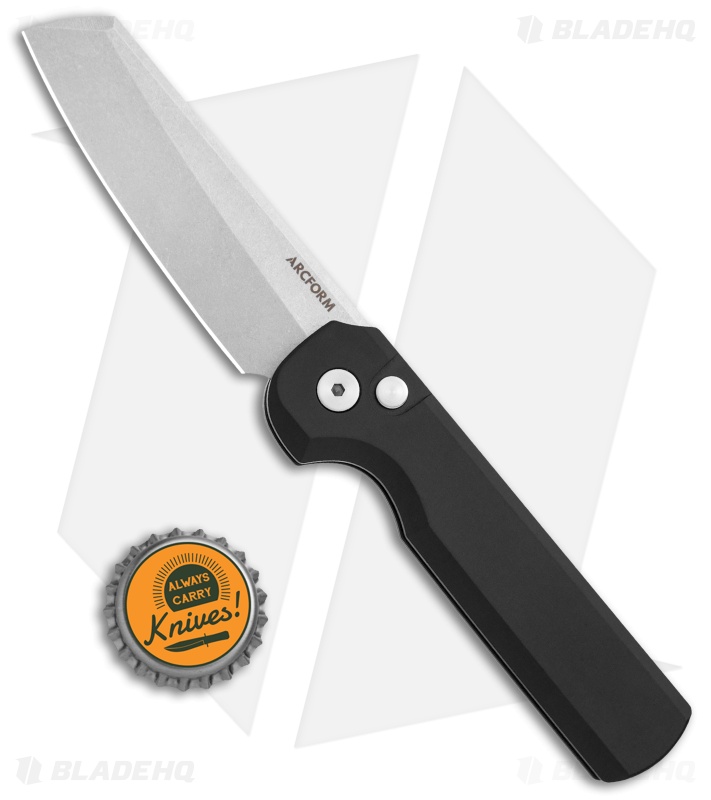 Arcform Slimfoot Automatic Knife Black Aluminum (3.125" Stonewash ...